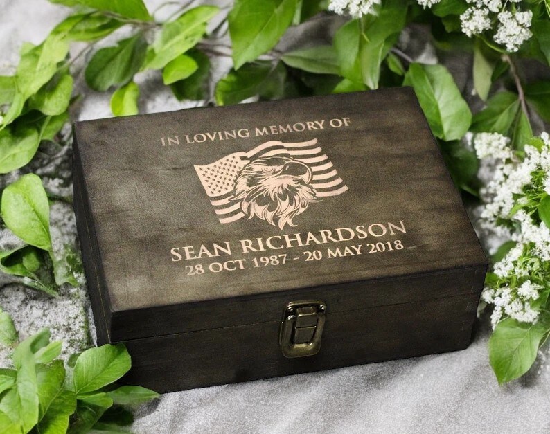 Fallen Soldier Memorial Box, Custom Memorial Gift, Military Memorial ...