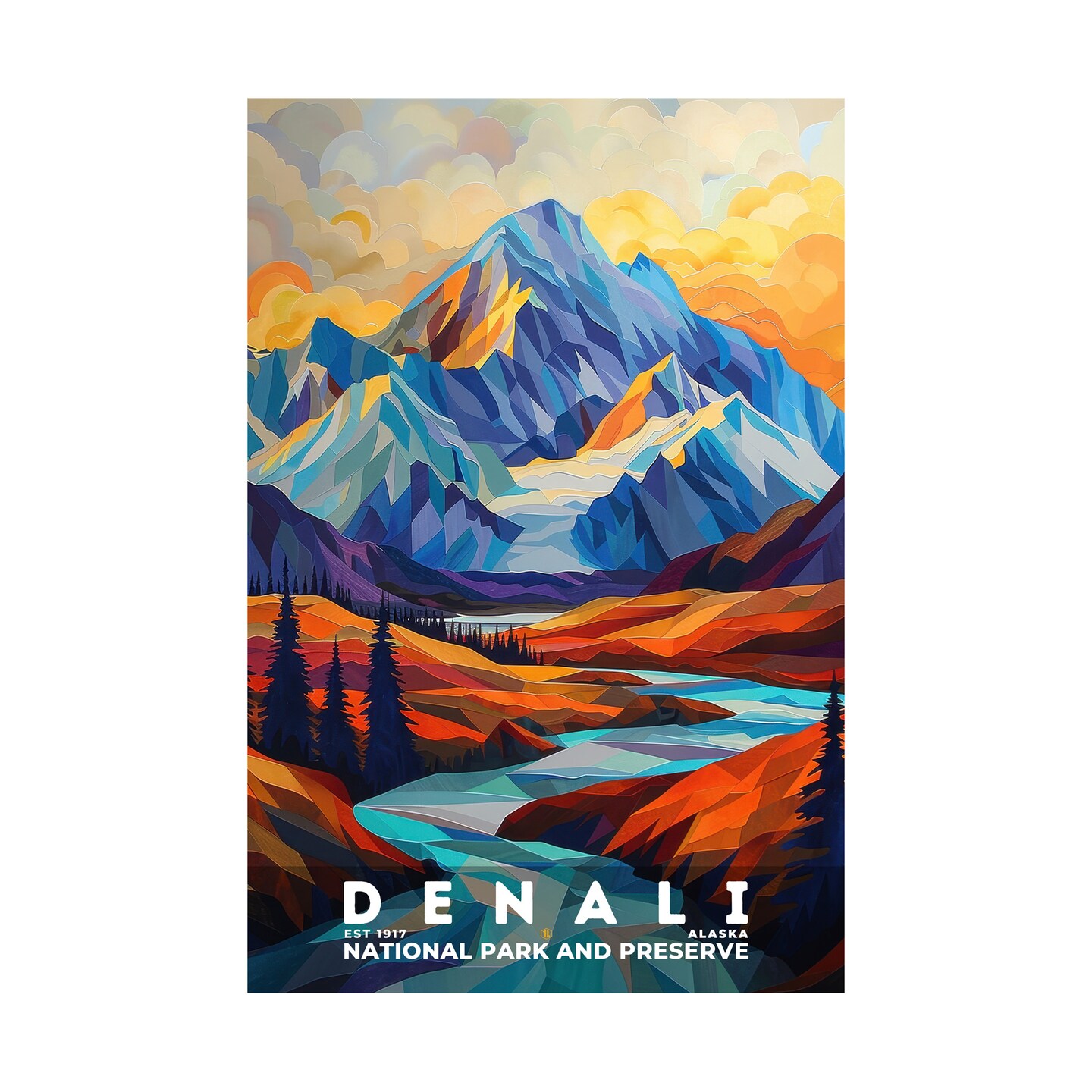 Denali National Park Poster, Travel Art, Office Poster, Home Decor ...