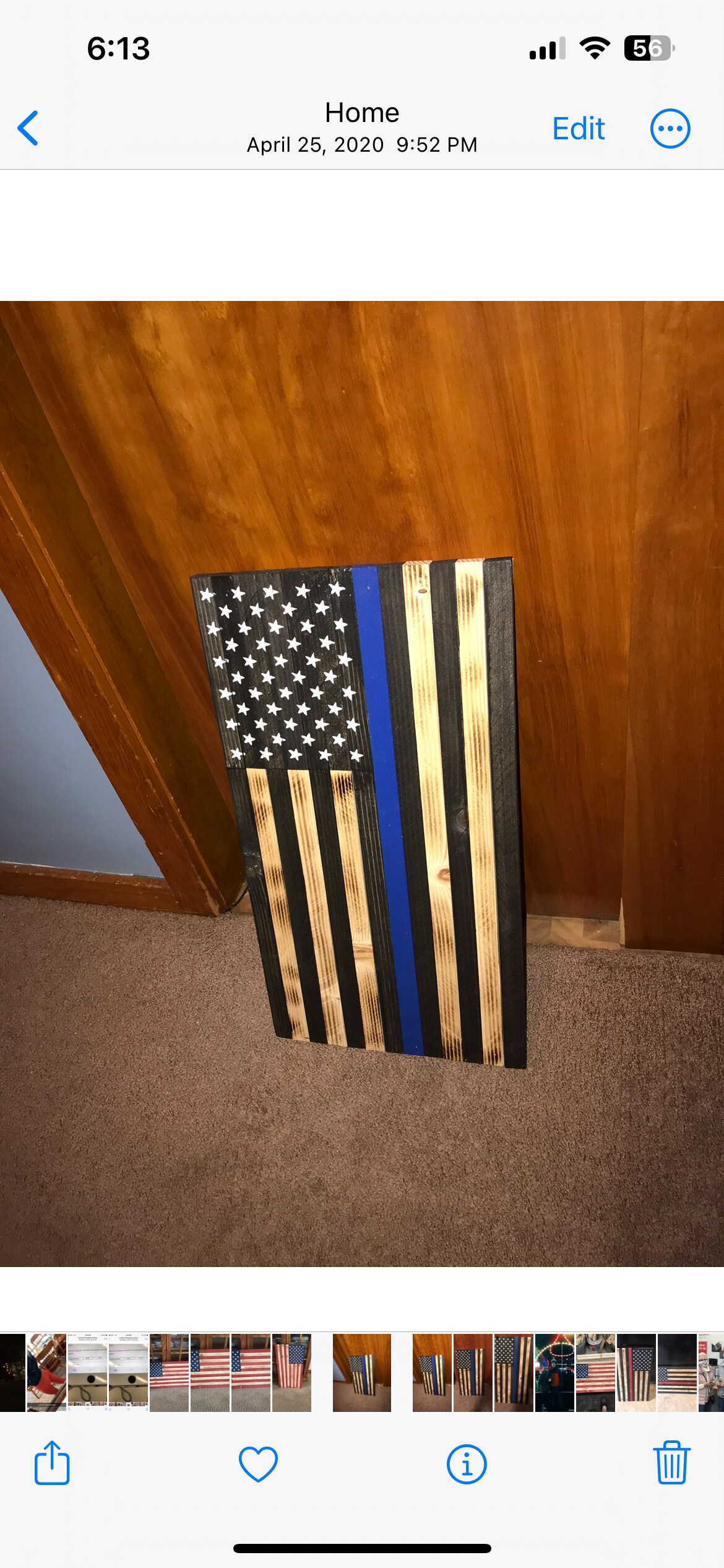 Blue line Wooden Flag | MakerPlace by Michaels