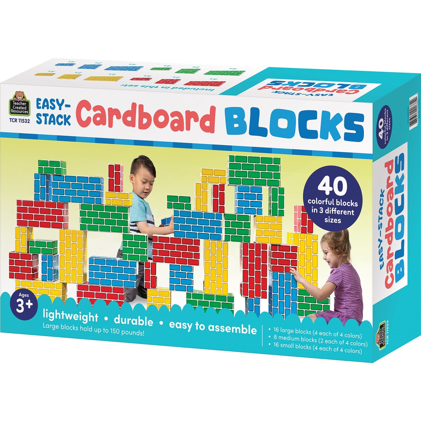 Easy-Stack Cardboard Blocks, 40 Piece Set | Michaels