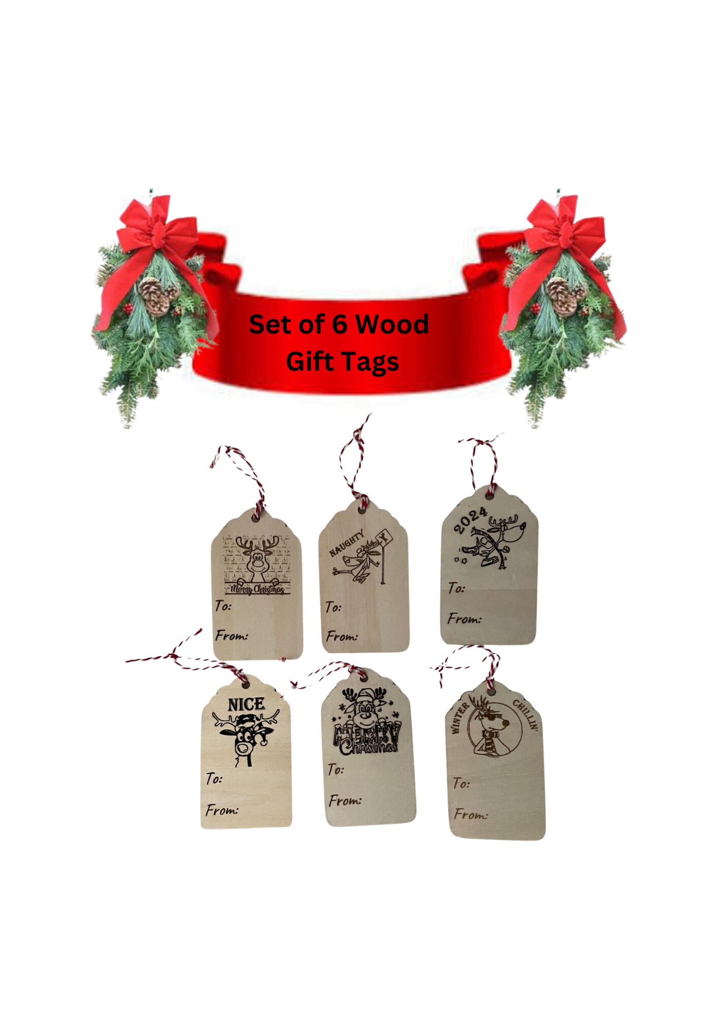 Christmas Wood Gift Tags set of 6 | MakerPlace by Michaels
