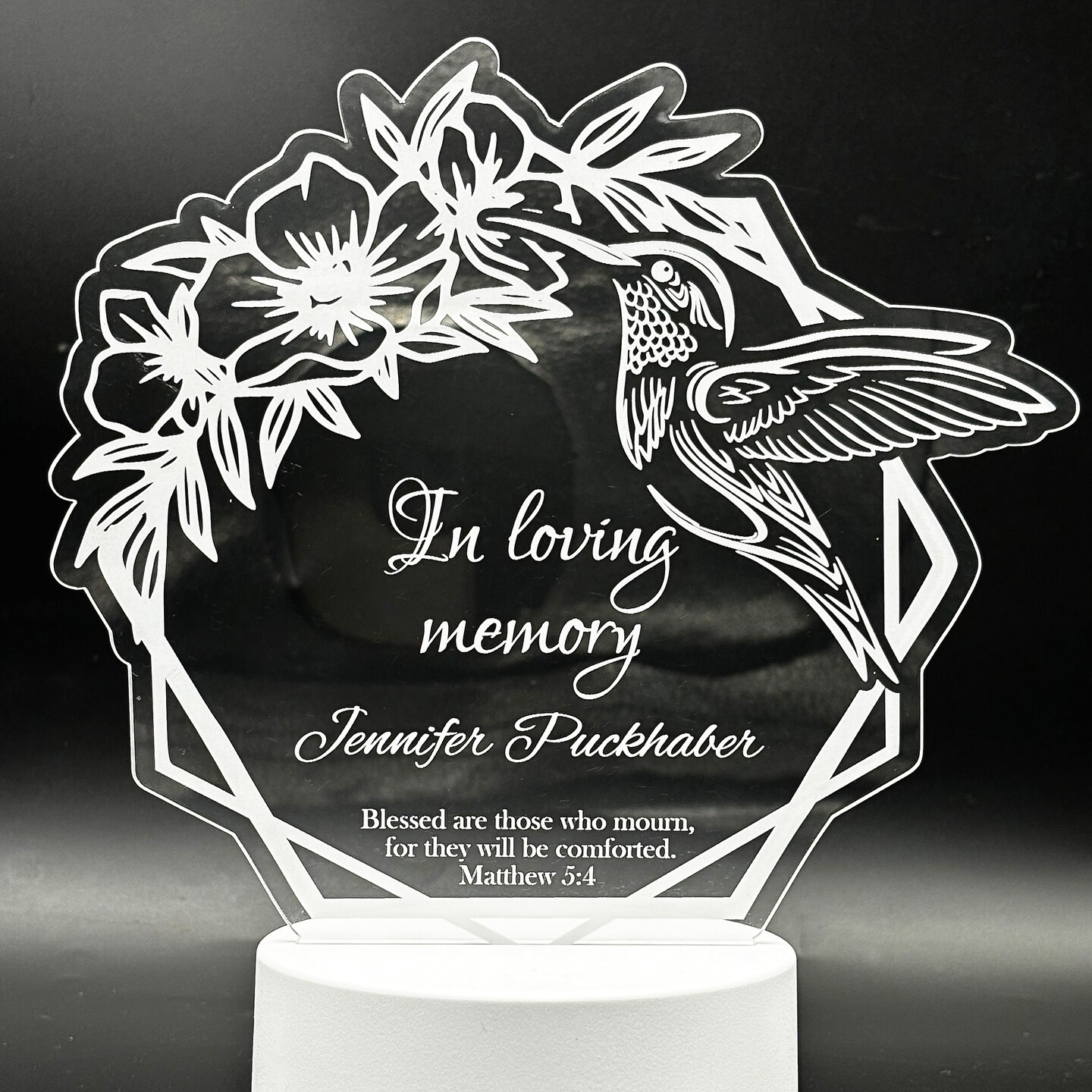 Personalized Memorial LED Lamp, In Loving Memory lamp, nightlight ...