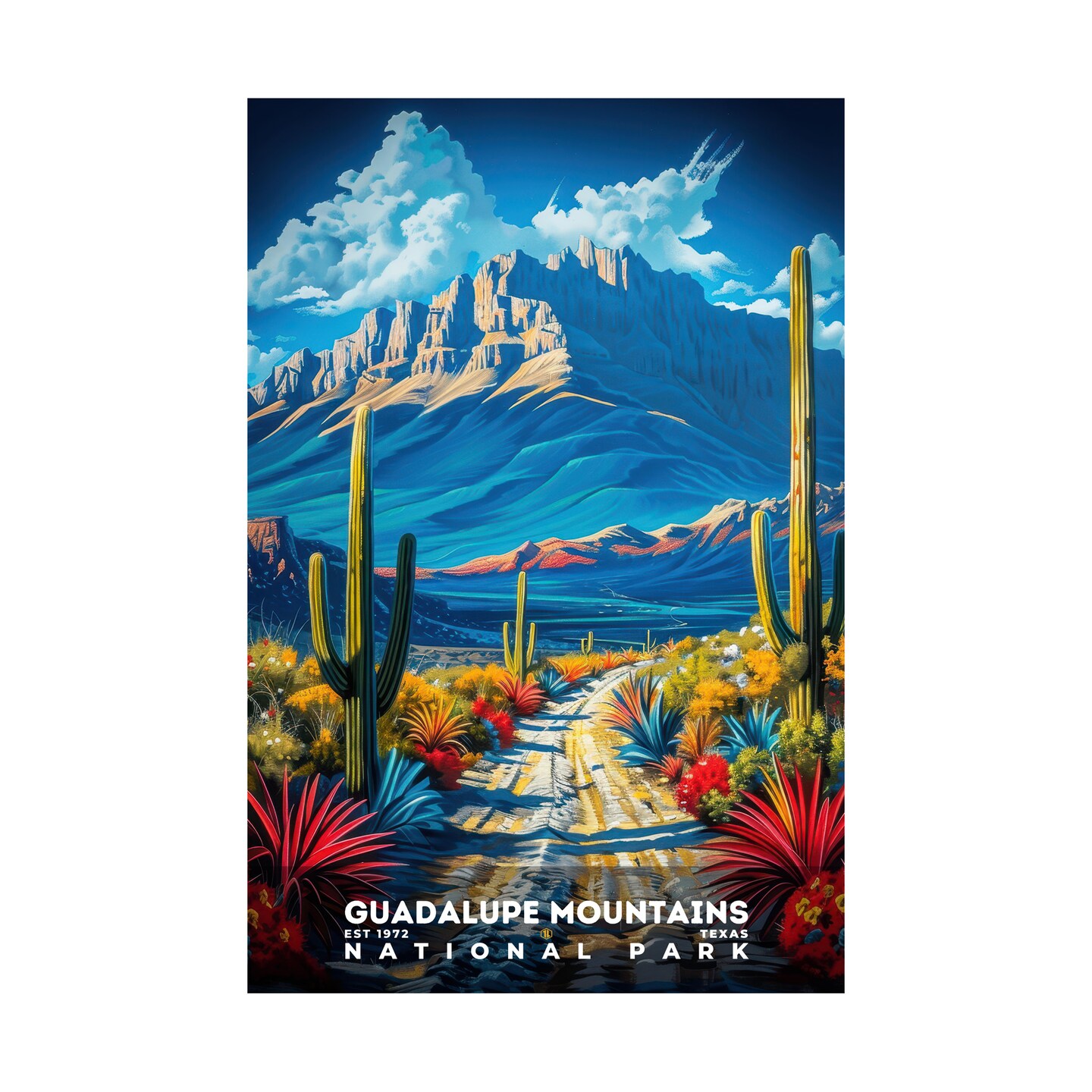 Guadalupe Mountains National Park Poster, Travel Art, Office Poster ...