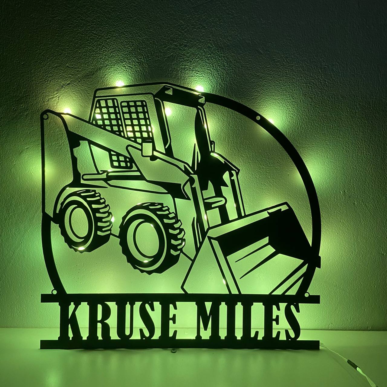Custom Skid Steer Metal Wall Art LED Light, Skid Steer Metal Sign ...