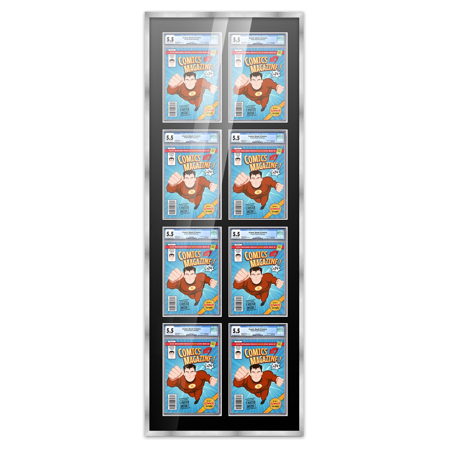 Comic Book Display Frame for CGC, PGX Graded, Slabed Comics - Silver ...