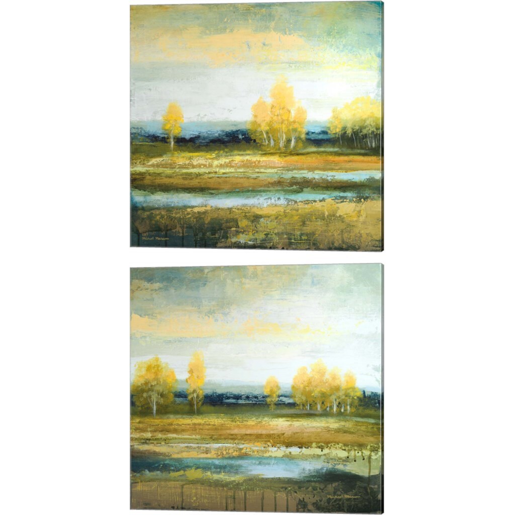 Marsh Lands by Michael Marcon 14" x 14" Canvas Wall Art (Set of 2 ...