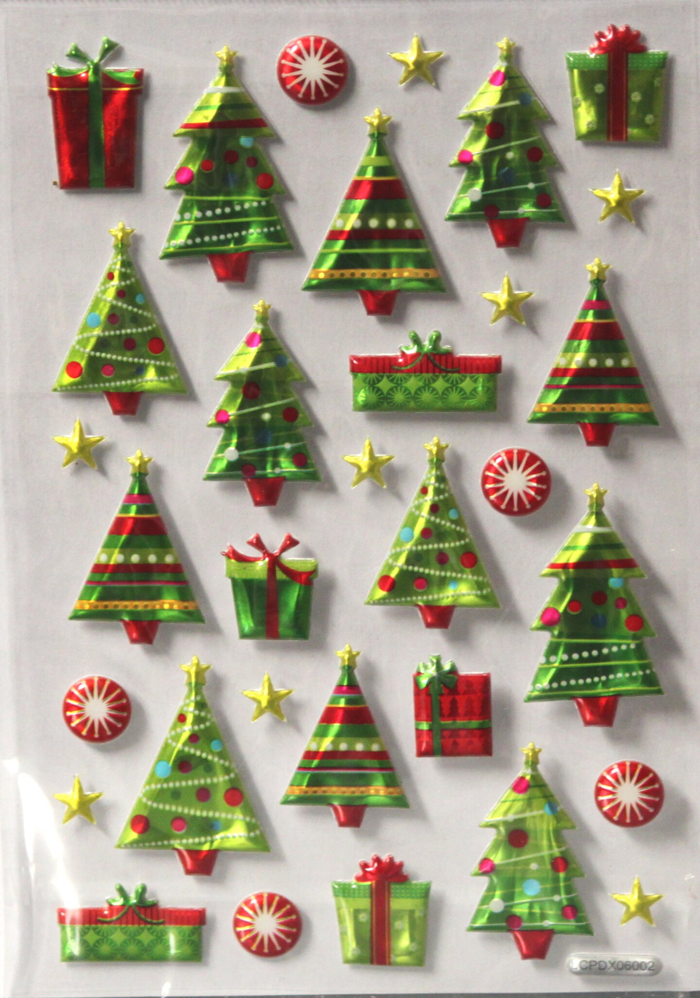 Designer Christmas Trees & Presents Dimensional Puffy Stickers | Michaels