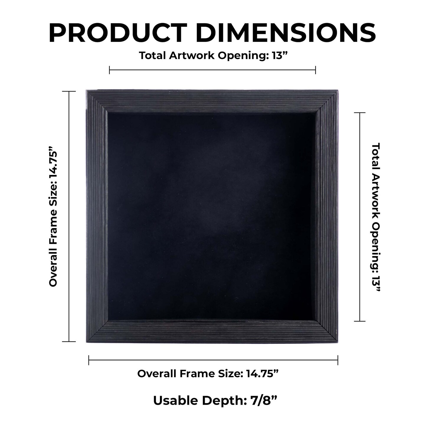 Rustic Black Wood Shadow Box Frame with Acrylic Front - Black Suede ...