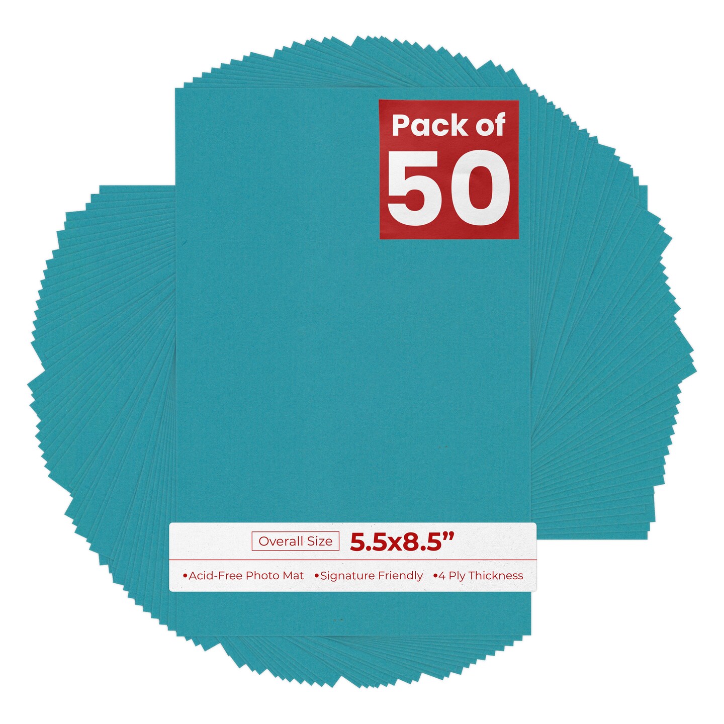 Ocean Blue 5.5x8.5 Uncut Mat Board - Blank Sheets, No Opening, Color ...