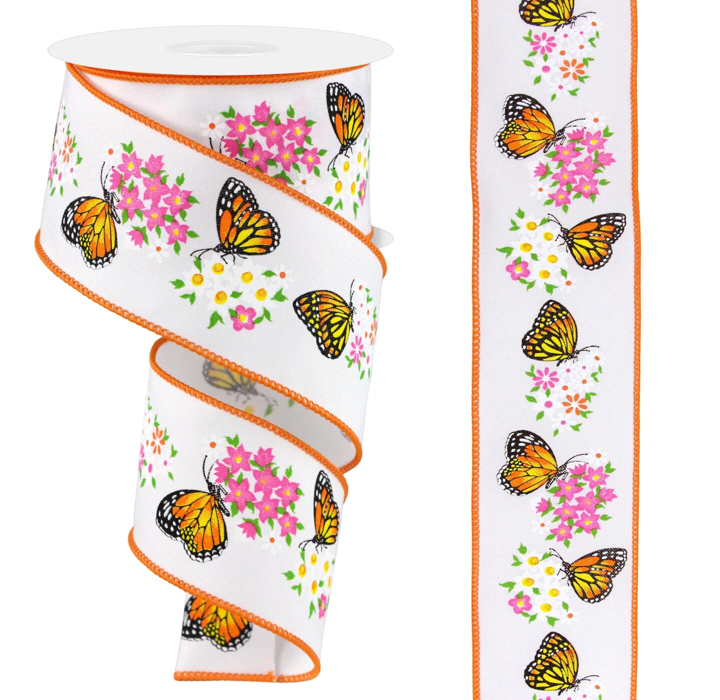 RG Ribbon: Butterflies and Flowers Wired Ribbon for Bows, Wreaths ...
