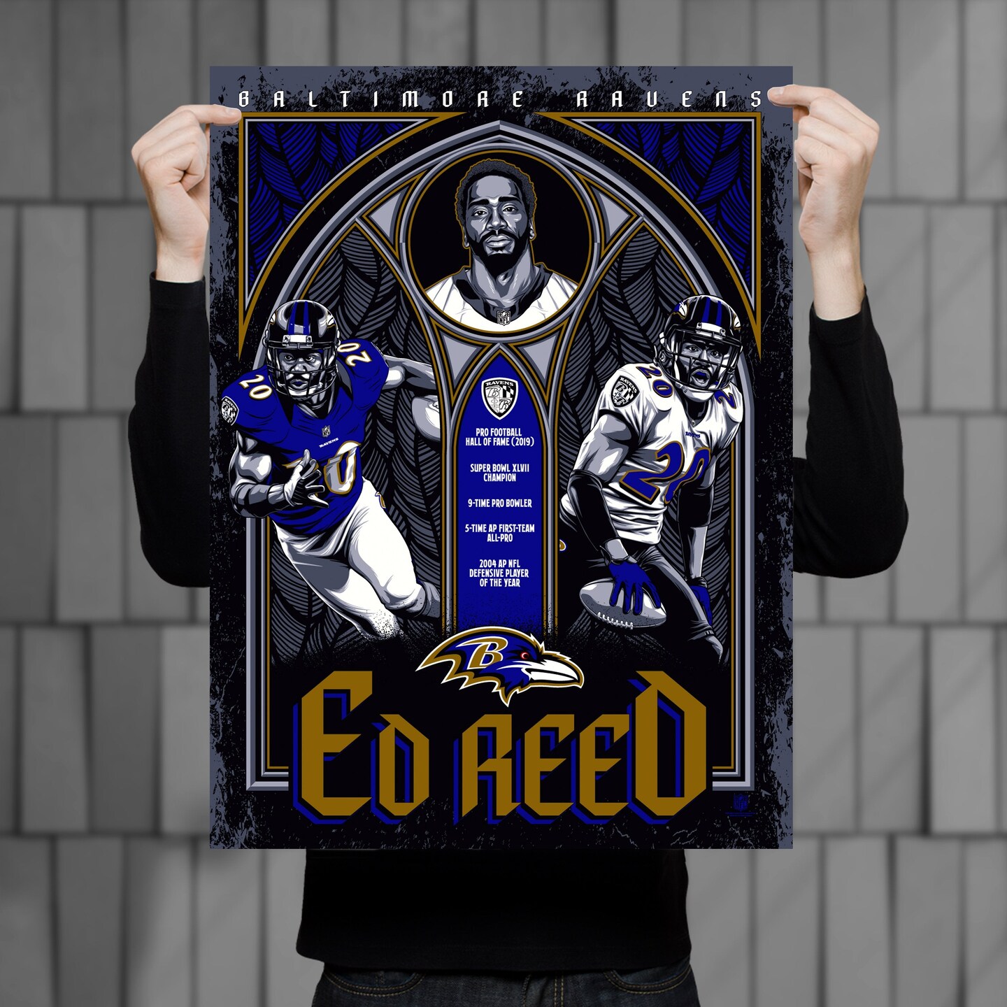 Phenom Gallery Baltimore Ravens Ed Reed 18" x 24" Serigraph | Michaels