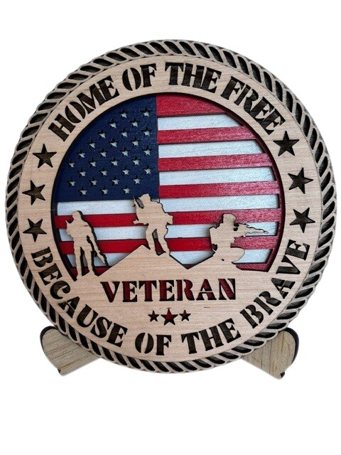 Layered Laser Cut Military Veteran Commemorative Home Of The Free ...
