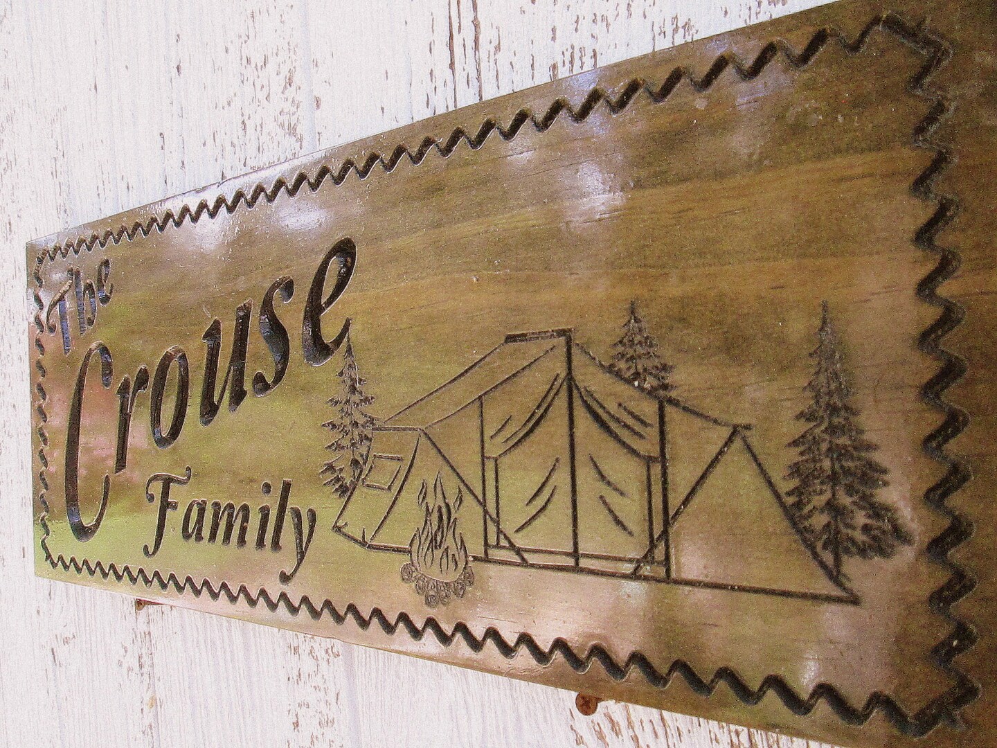 Personalized Camping Sign with Tent, Family Campsite Sign, Last Name ...