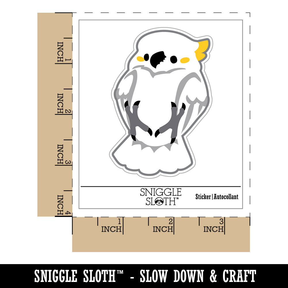 Fluffy Cockatoo Bird on Back Waterproof Vinyl Phone Tablet Laptop Water ...