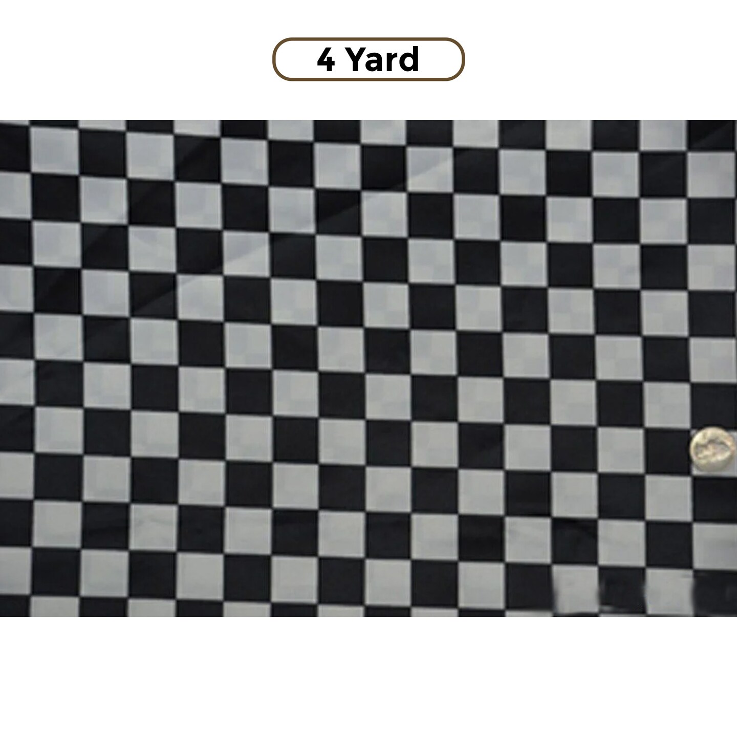 1" Checker Satin Print Fabric 60" Wide Racing Checkered in White/Black ...