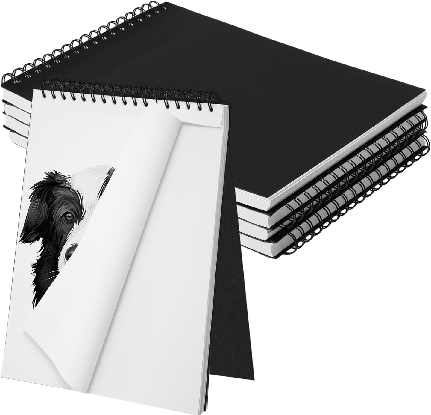 4 Pack Blank Sketch Book Spiral Hardcover Sketchbook 9" x 12" Top Spiral Bound Sketch Pad 100 ...
