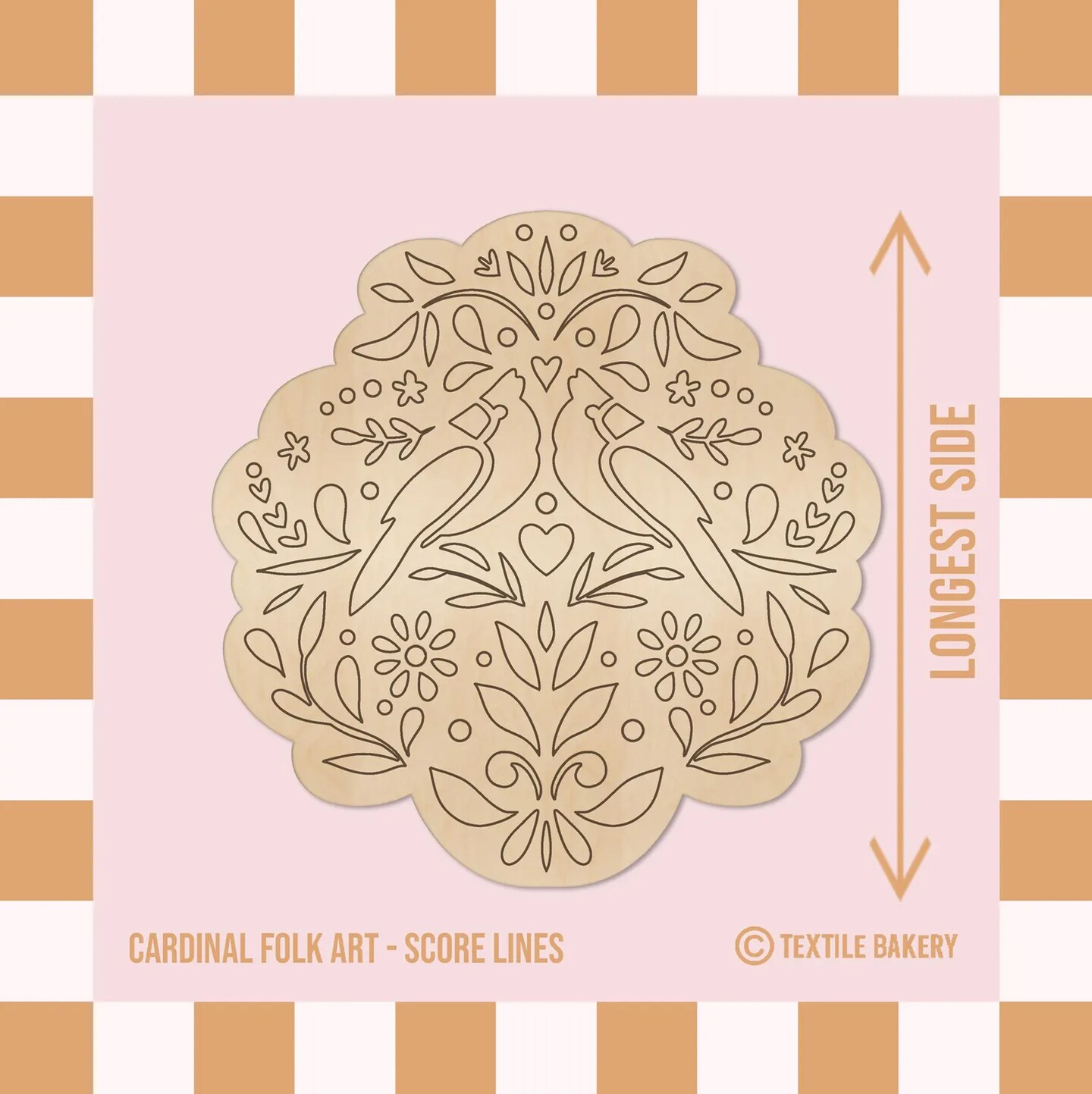 Cardinal Cut Out Wood Score Lines, Wood Craft Blank, Bird Wood Blank ...