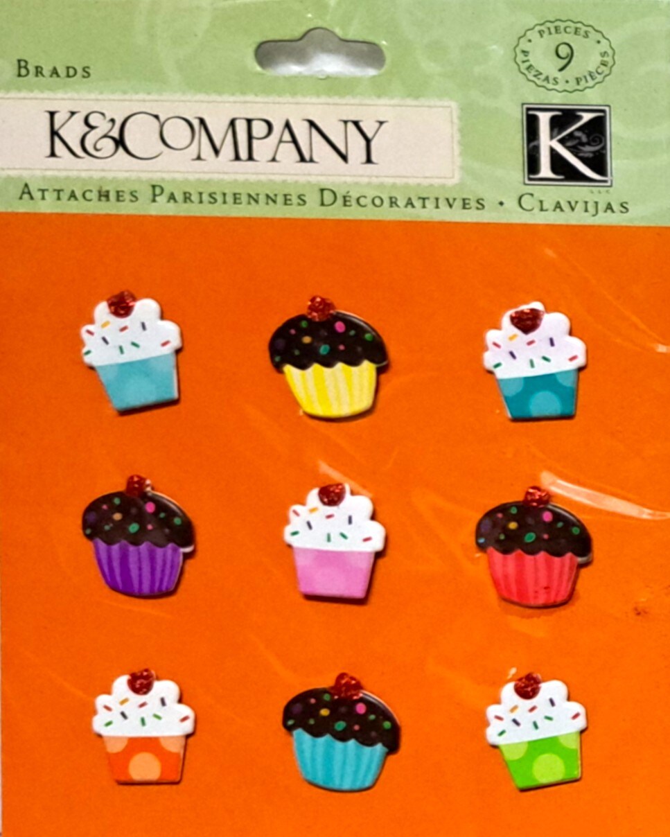 K & Company Cupcake Brads Embellishments | Michaels