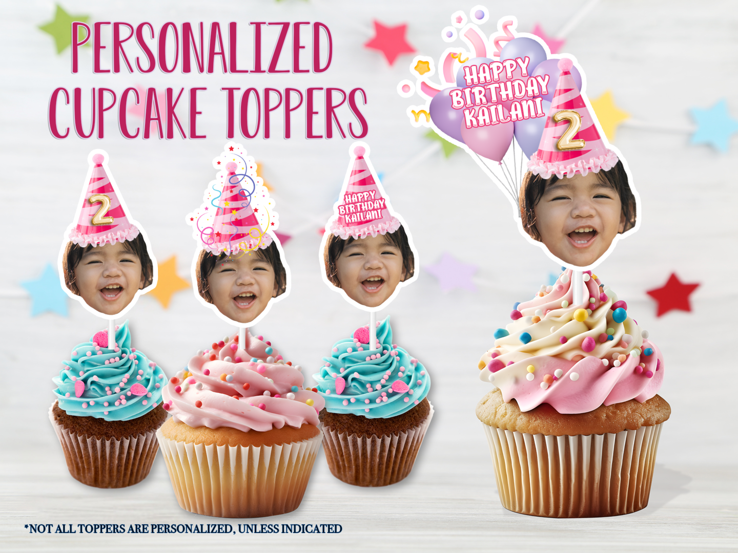 Personalized Fun Photo Cupcake Toppers, Personalized Cupcake Toppers ...
