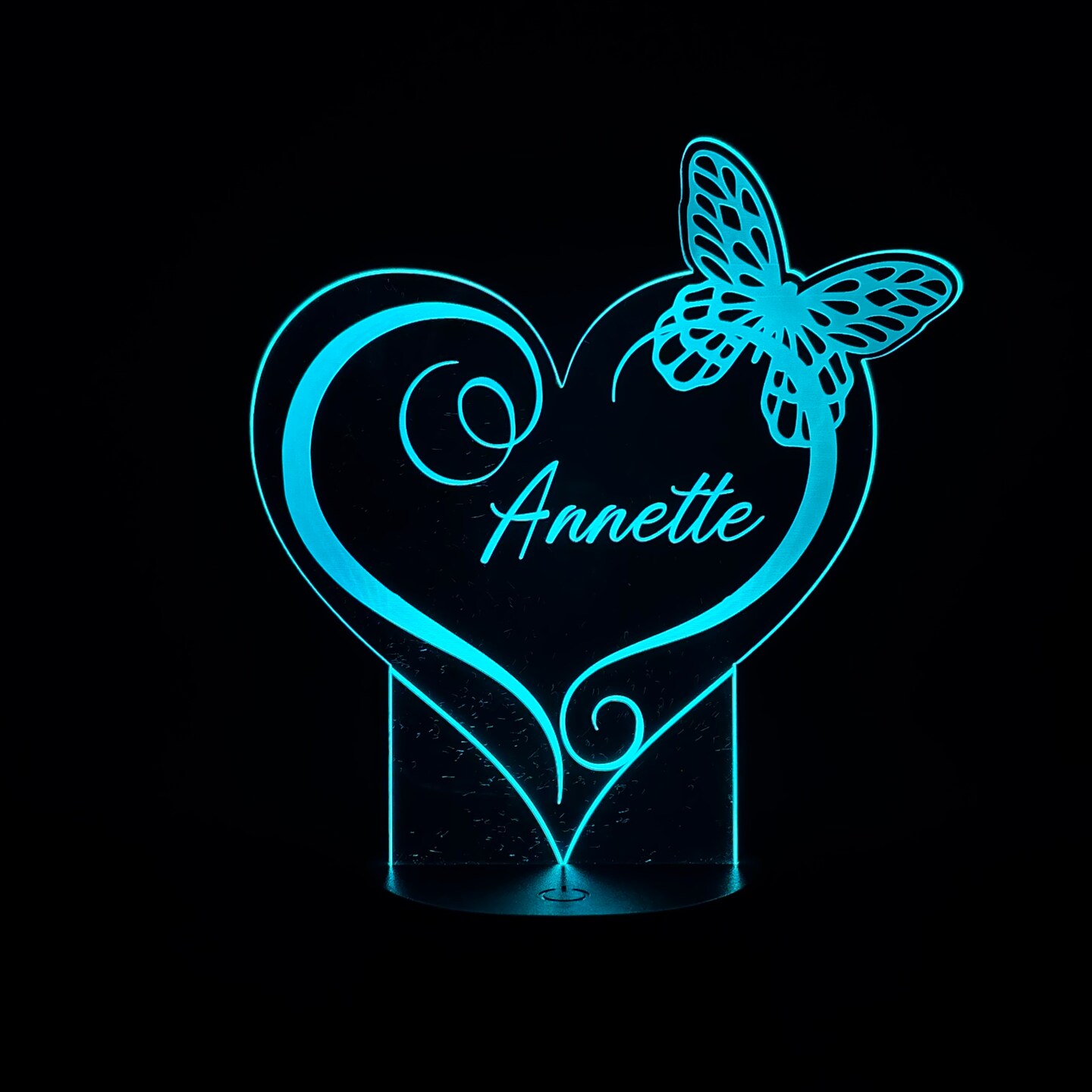 Personalized Butterfly Heart Name lamp Night light gift light up ...