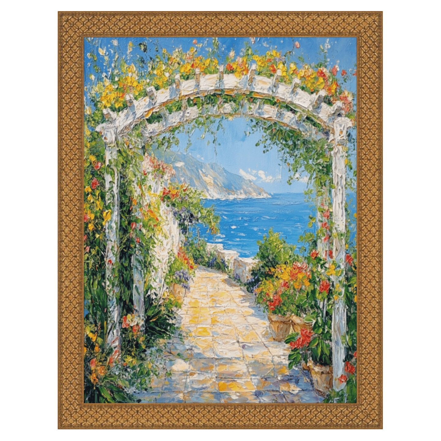 Slim Cris Cross Gothic Antique Gold Picture Frame 28x28 frame | Michaels