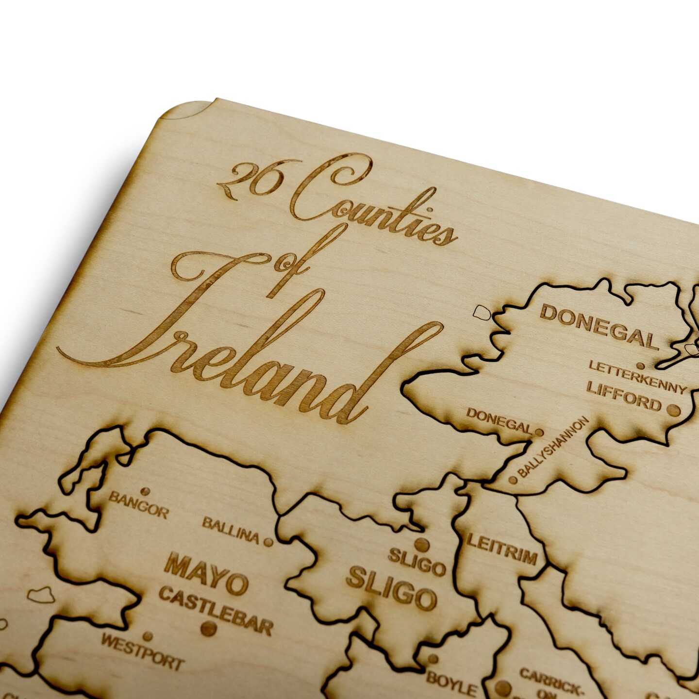 26 counties of Ireland Puzzle Map - Art Kit - Raw Wood 18x12 Inches ...