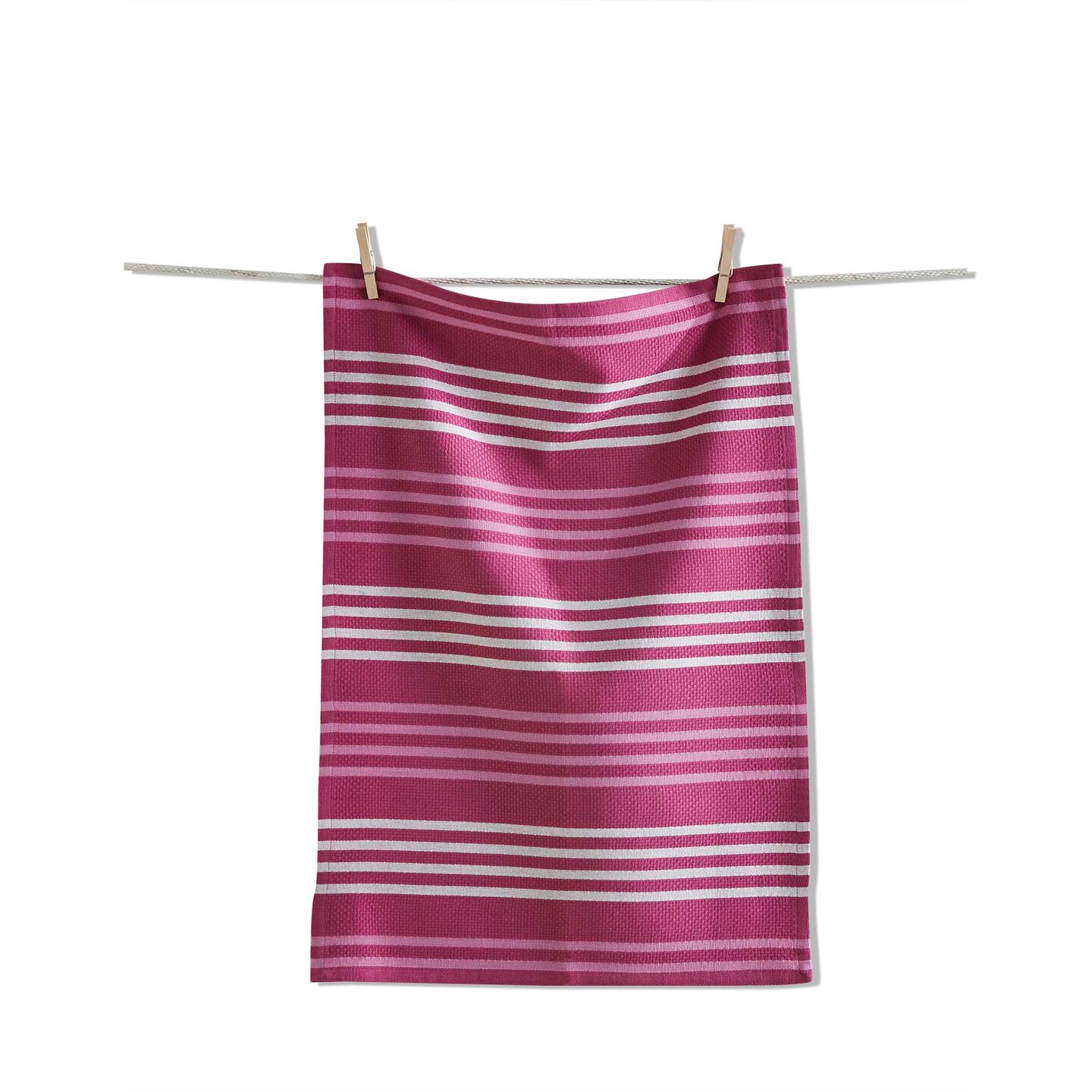 Basket Weave Stripe Dishtowel Raspberry | Michaels