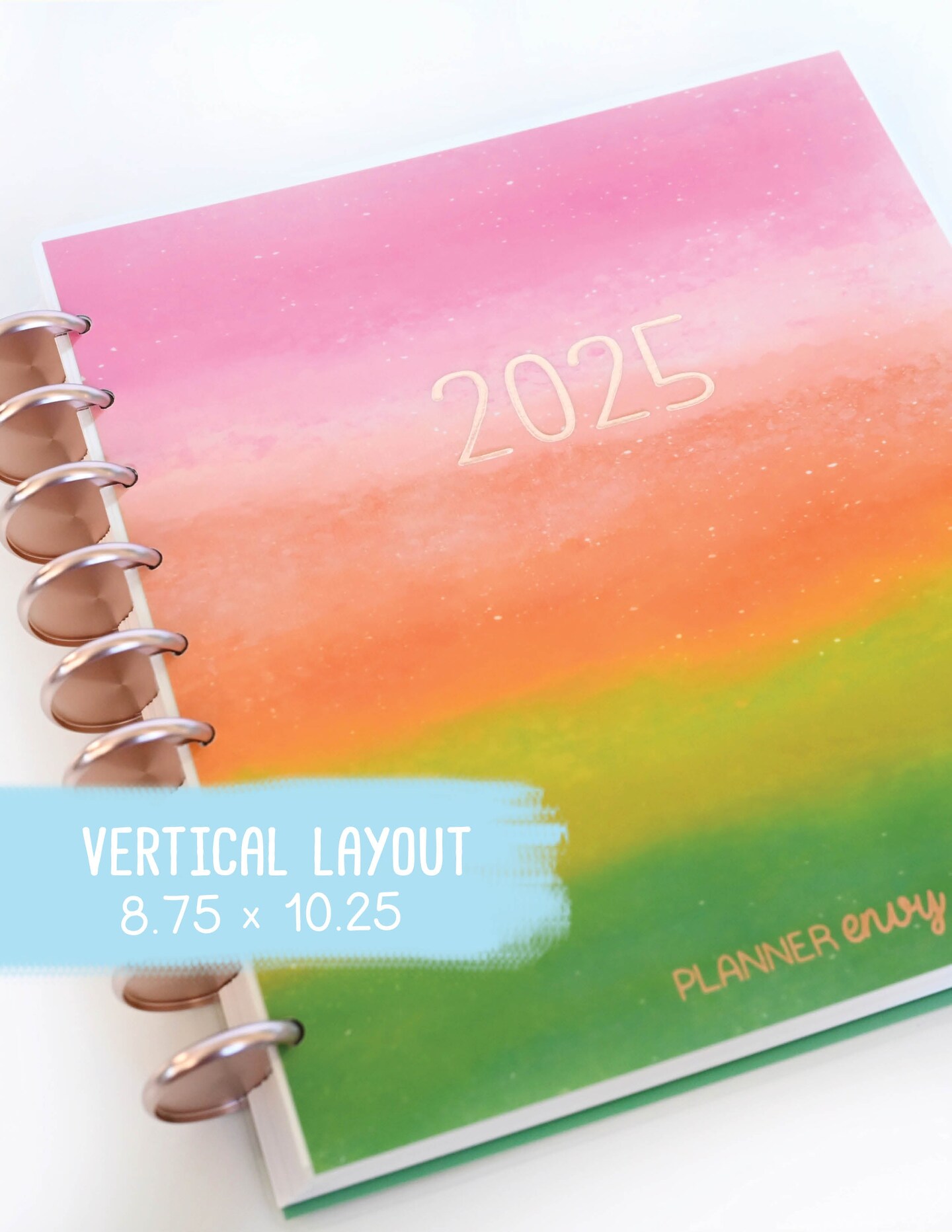 2025 Planner - Vertical Layout, Disc Bound - "Rainbow Glitz" (#901 ...