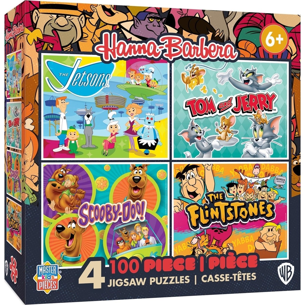 Hanna-Barbera 4 Pack Jigsaw Puzzles 100 Pieces Kids Scooby-Doo Jetsons ...