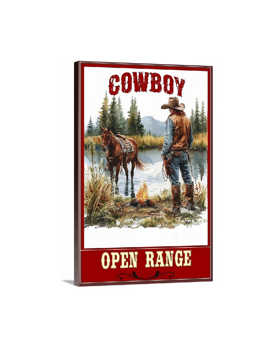 Open Range Old West Cowboy Canvas Wrap or Poster Travel Poster Sizes Up ...