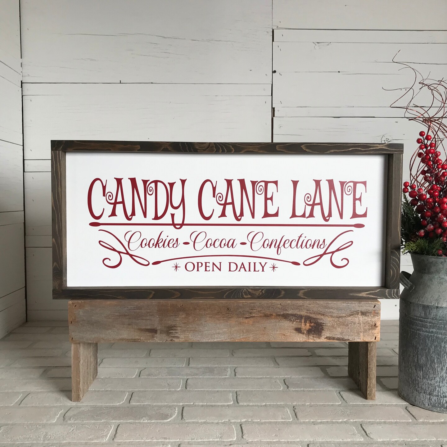 Candy Cane Lane, farmhouse sign, Holiday wood sign, Christmas home ...