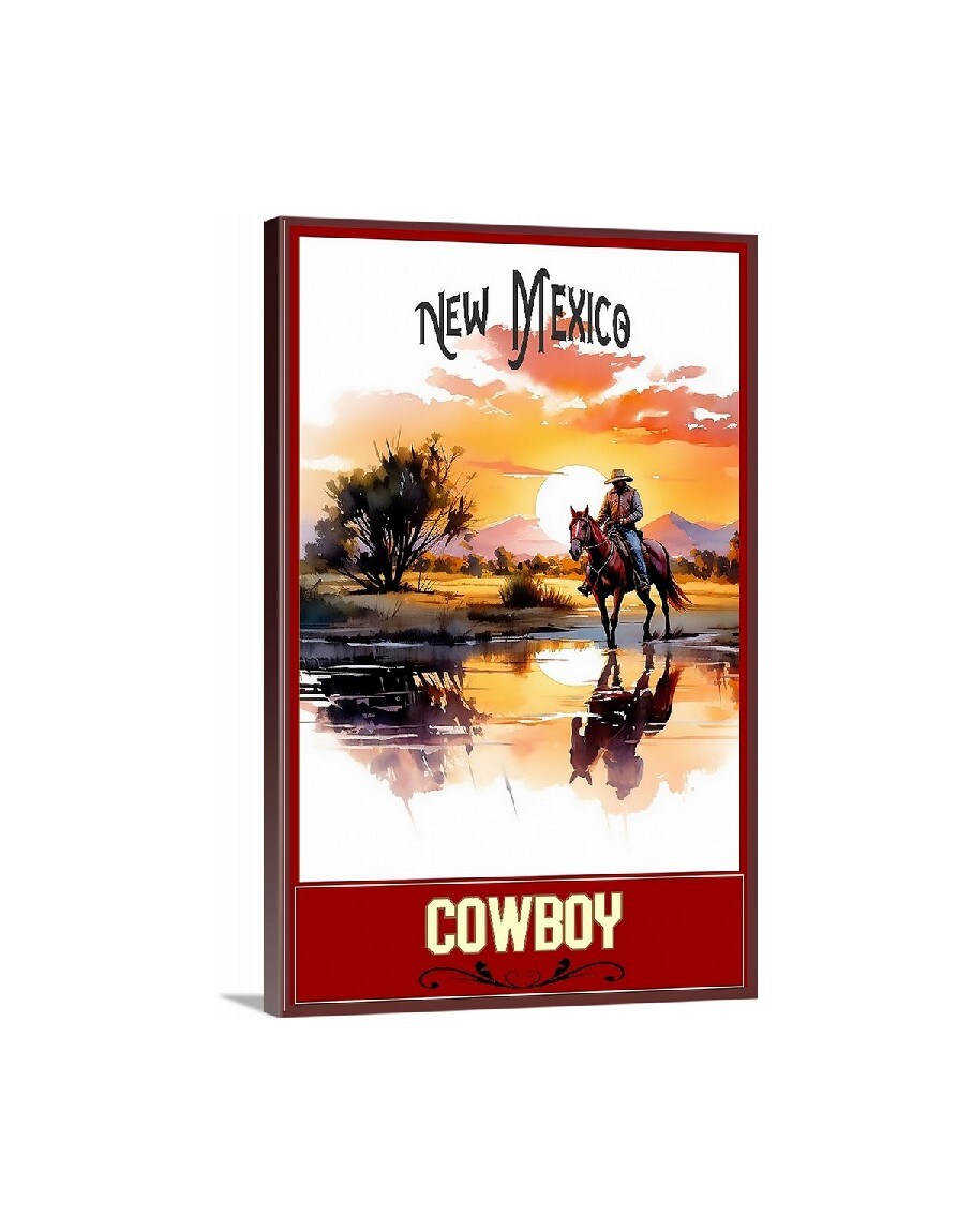 New Mexico Old West Cowboy Canvas Wrap or Poster Travel Poster Sizes Up ...