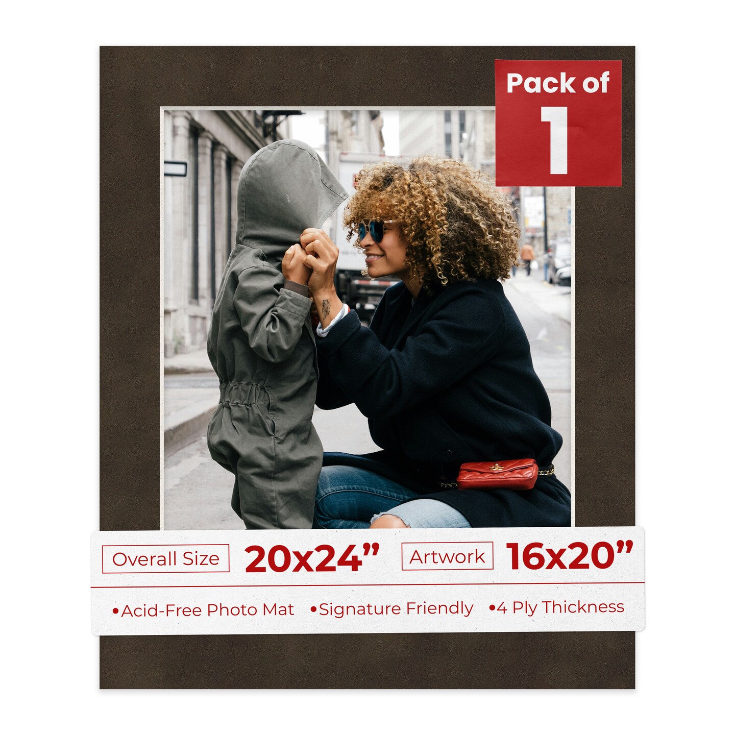 Brown Suede Mat Board for 20x24 Frames - Fits 16x20 Photos, Color ...