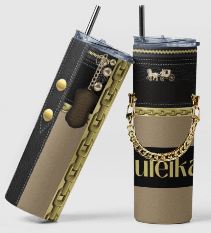 Personalized designer inspired 20 oz tumbler with chain | MakerPlace by ...