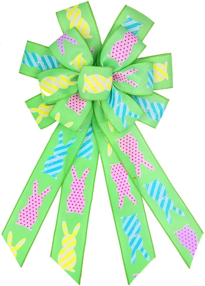 Easter Large Wreath Bows Easter Bunny Rabbit Bows for Wreath Bow ...