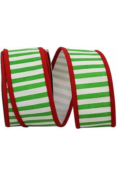 2.5" Railroad Striped Ribbon: Green/White (10 Yards) | Michaels