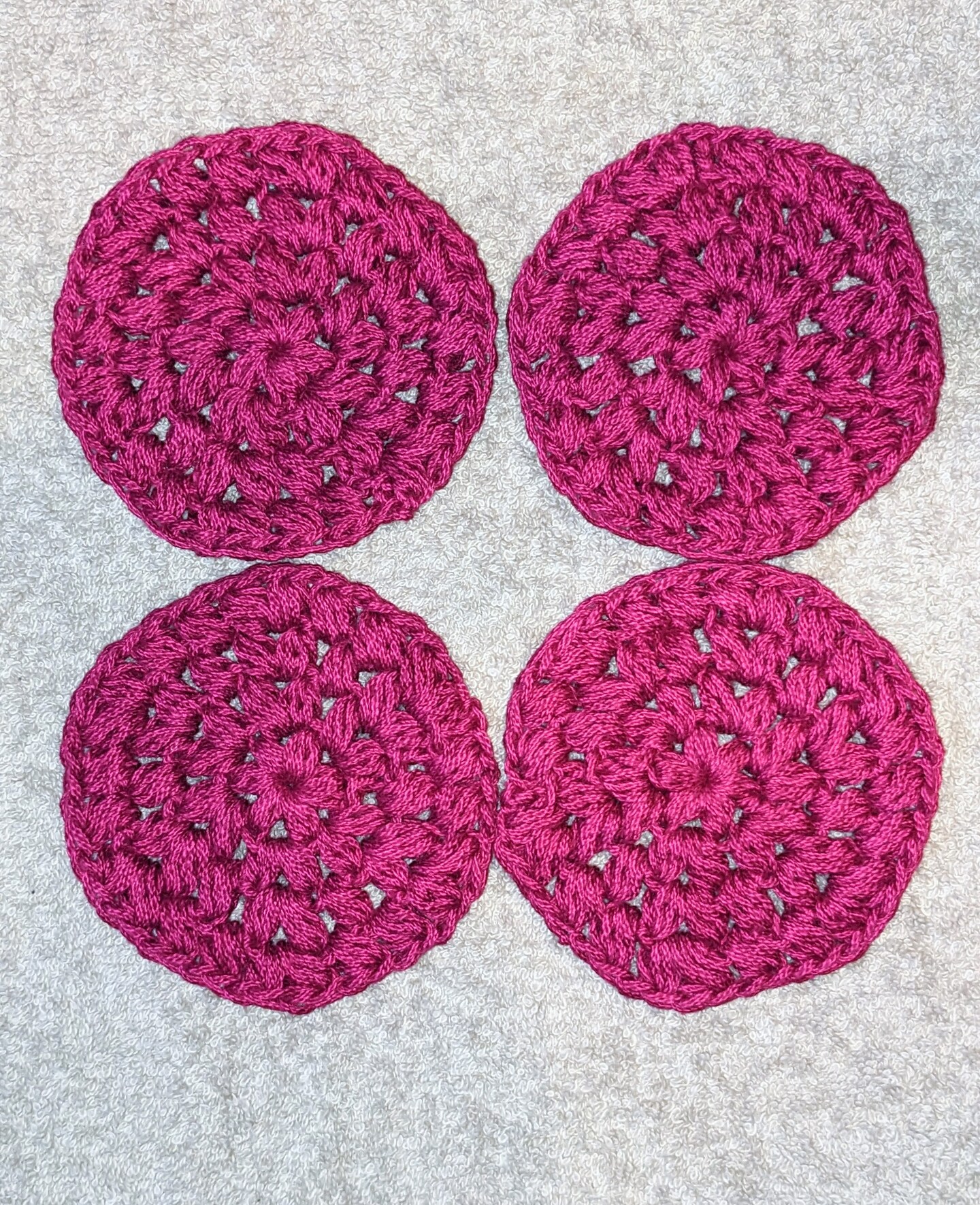 Handmade Crochet Coasters, Flower and Round Cup Coasters, Cotton yarn ...