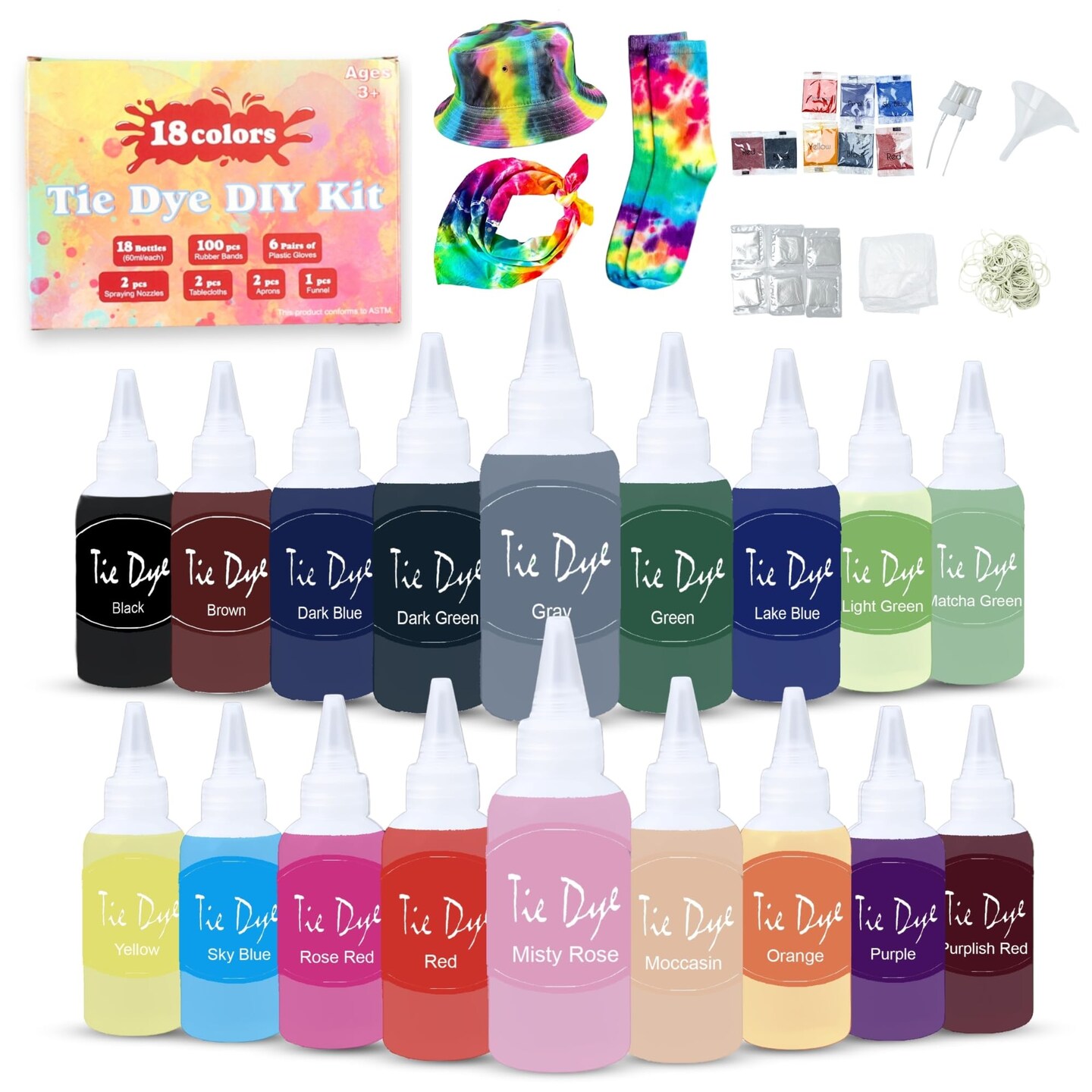 Tie Dye Kit for Kids & Adults - Complete DIY Tie Dye Set w/Tie Dye ...
