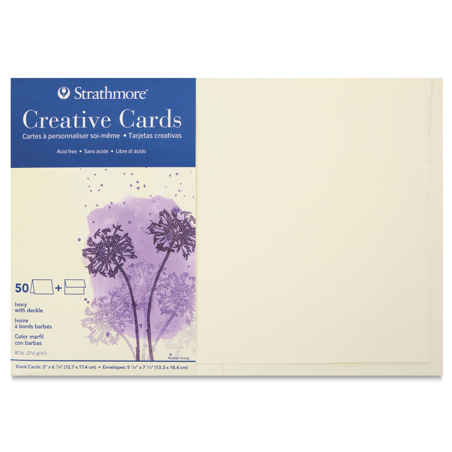 Strathmore Creative Cards and Envelopes - Full Size, Ivory with Deckle ...