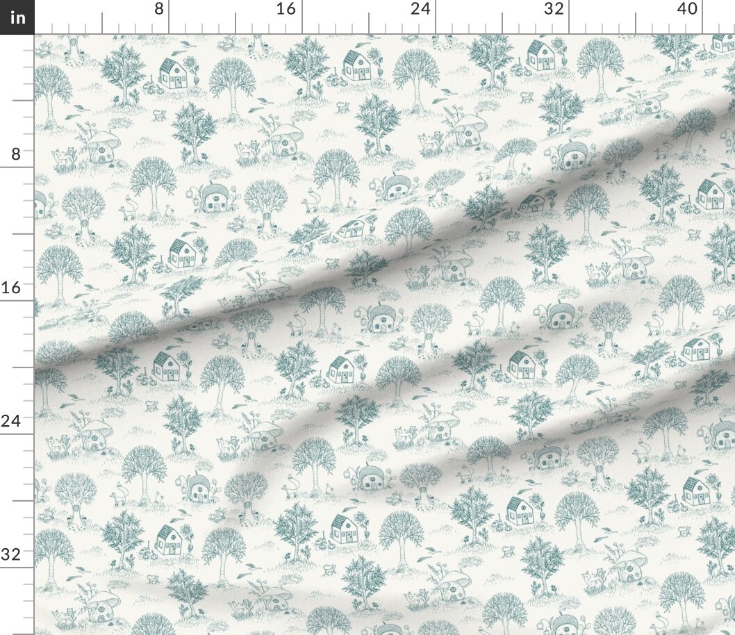 Various Fabrics by the Yard or Fat Quarter Whimsical Traditional Toile ...