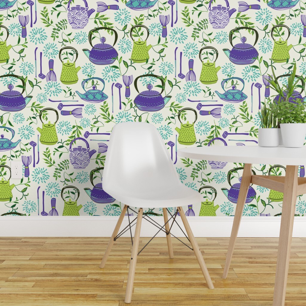 Pre-Pasted Wallpaper 2FT Wide Traditional Tea Time Matcha Japanese ...