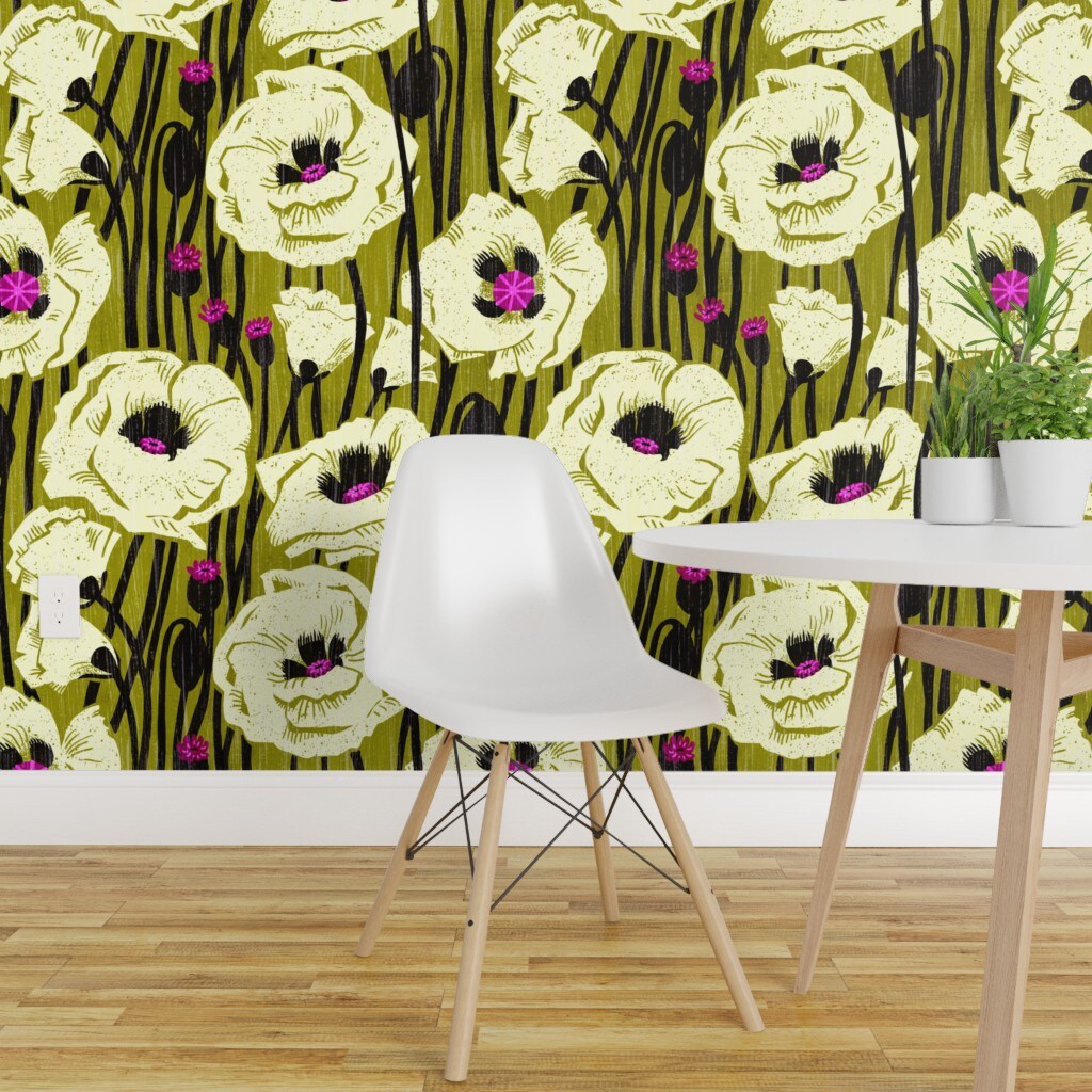 Pre-Pasted Wallpaper 2FT Wide Bold Floral Retro Modern Farmhouse Rustic ...