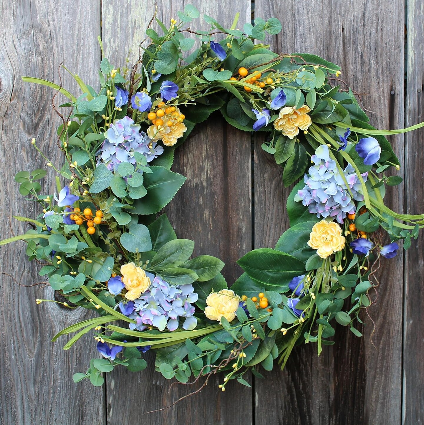 Aftonshire Silk Spring Front Door Wreath 24 Inch, Beautiful Full ...
