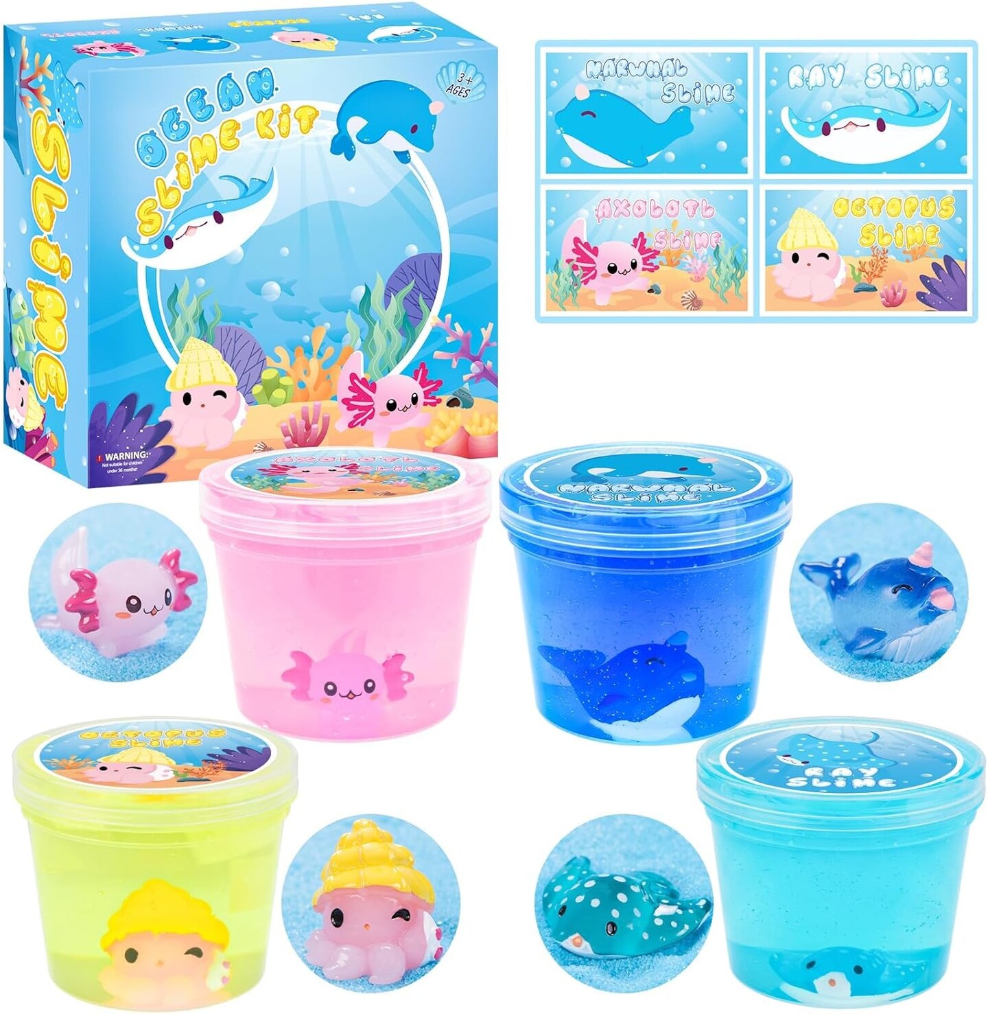 4 Pack Glimmer Crunchy Crystal Ocean Slime Kit | Michaels
