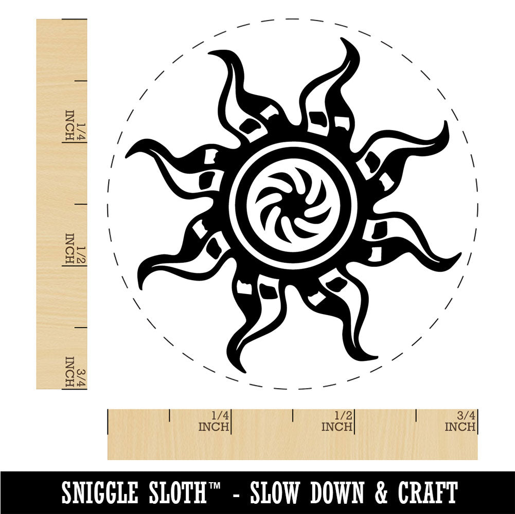 Intricate Swirling Sun Vintage Antique Stylized Rubber Stamp for ...