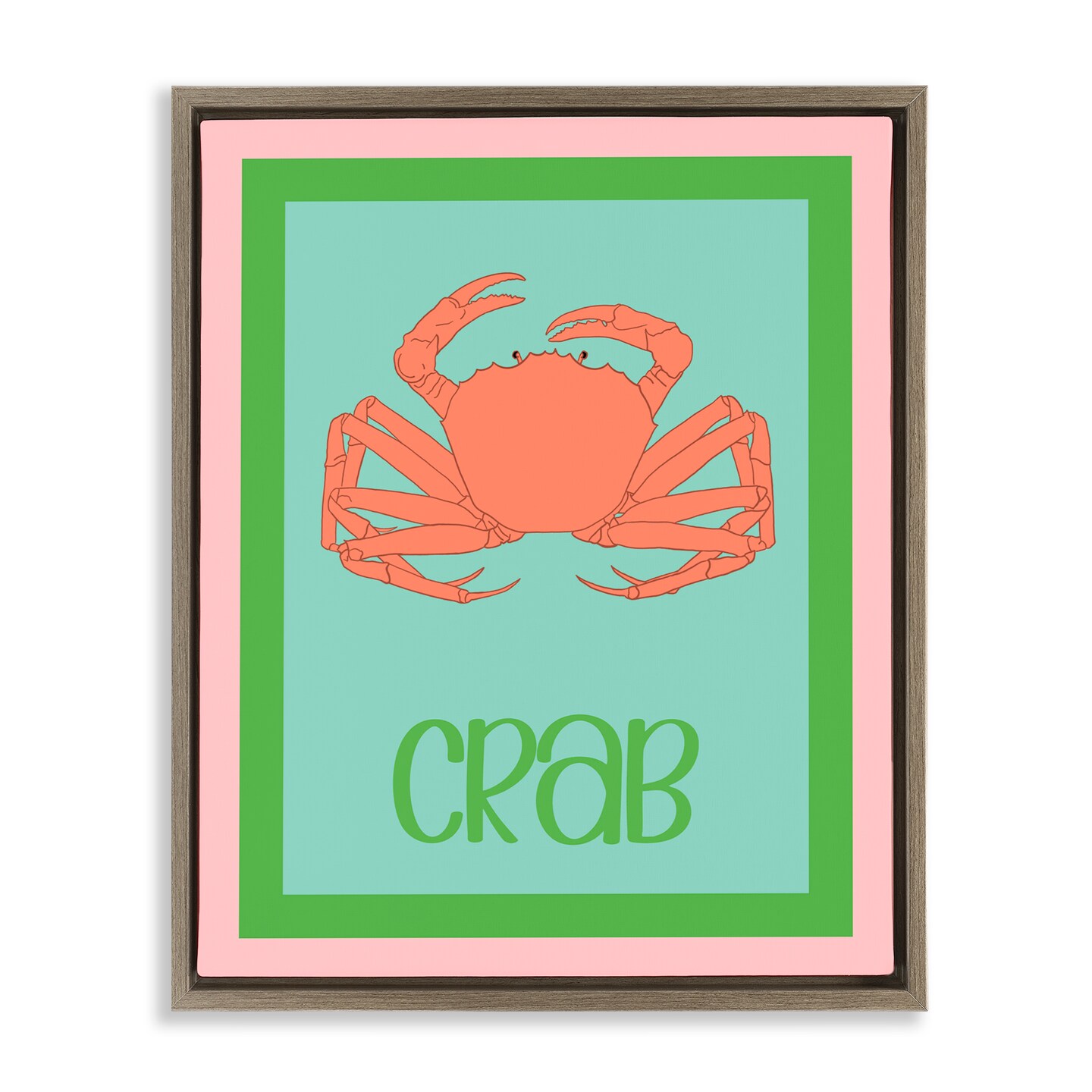Stupell Industries Coastal Cuisine Crab Floating Frame, design by ...