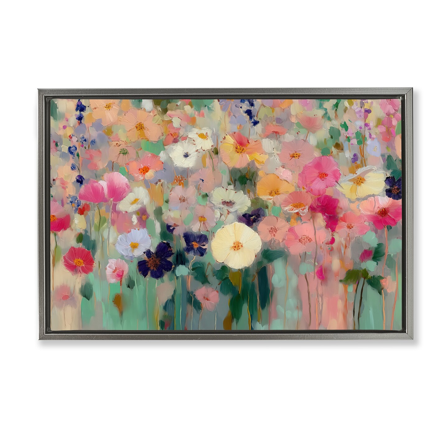 Stupell Industries Teachers Poppies Modern Drip Floating Frame, design ...