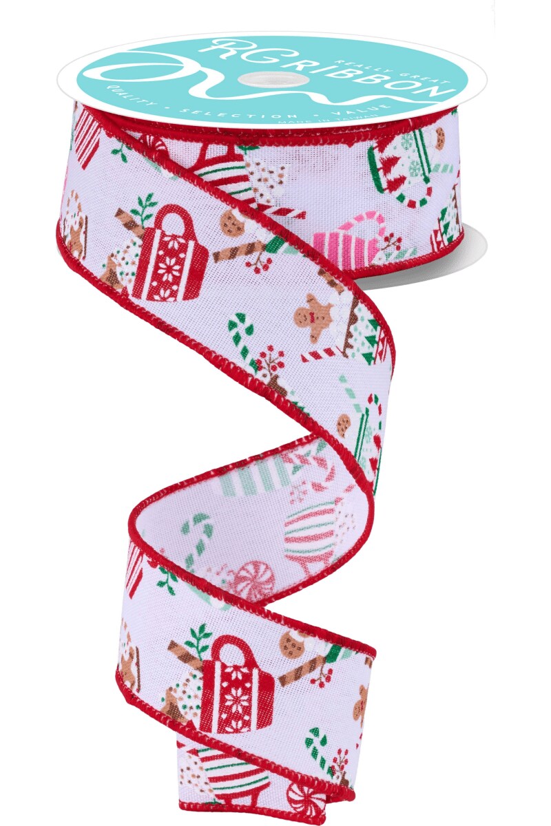 1.5" Hot Cocoa Mugs Ribbon: White (10 Yards) | Michaels