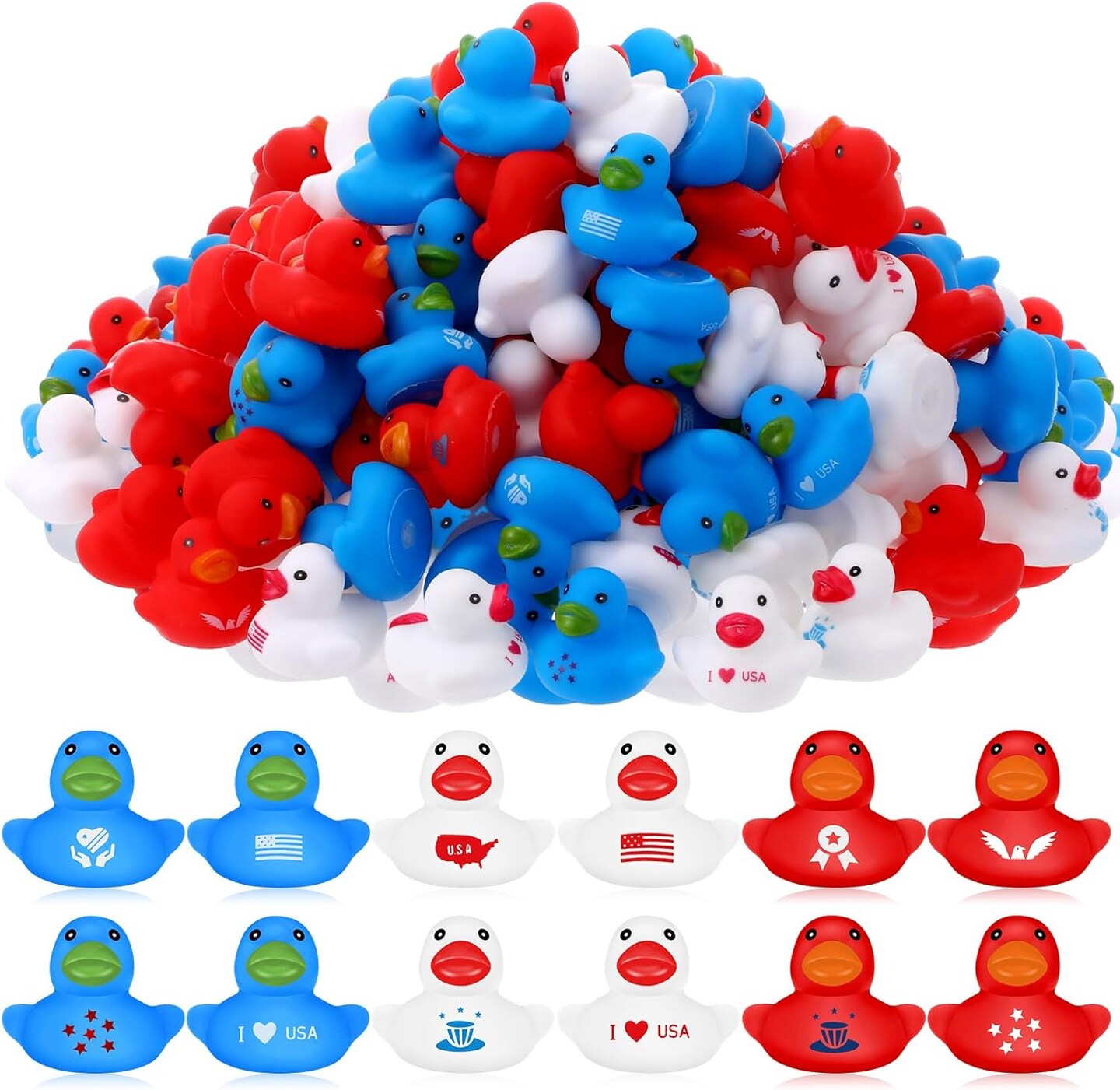 100 Pcs Patriotic Rubber Ducky Party Toys | Michaels