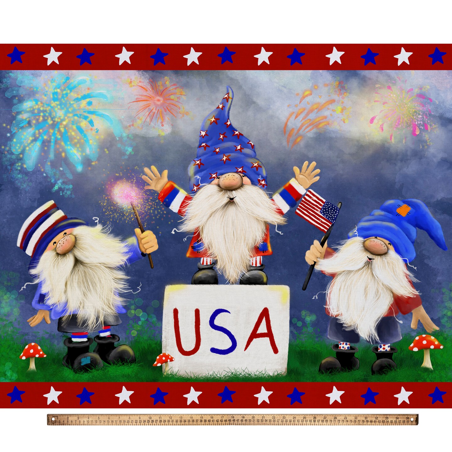 DAVID TEXTILES COTTON PATRIOTIC GNOMES PANEL 36 X 44 | Michaels